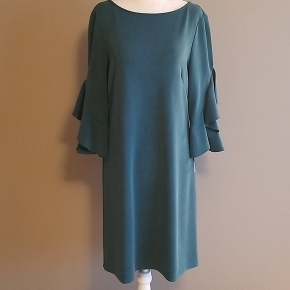 Taylor | Dresses | Taylor Ruffle Sleeve Dress In Spruce | Poshmark